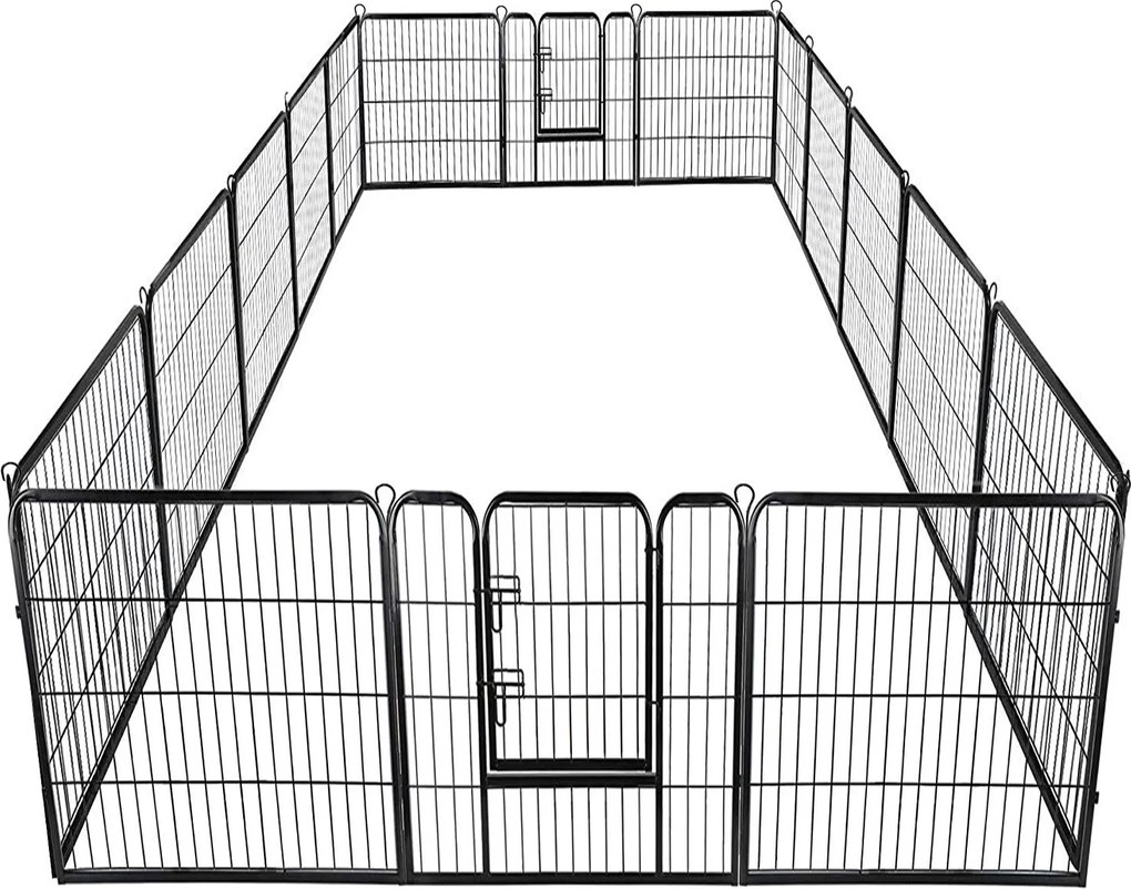 Costway 8dílná ohrádka pro štěně Puppy Fence Skládací Animal Metal, černý