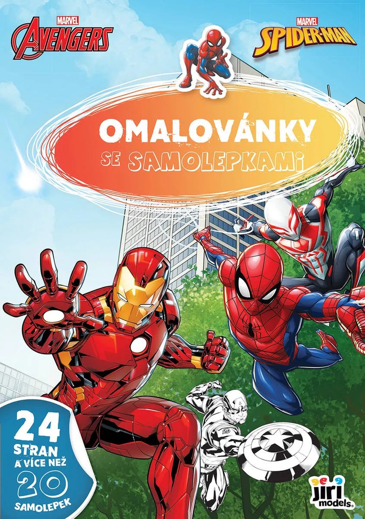 JIRI MODELS Omalovánky A4 se samolepkami Marvel hrdinové 9