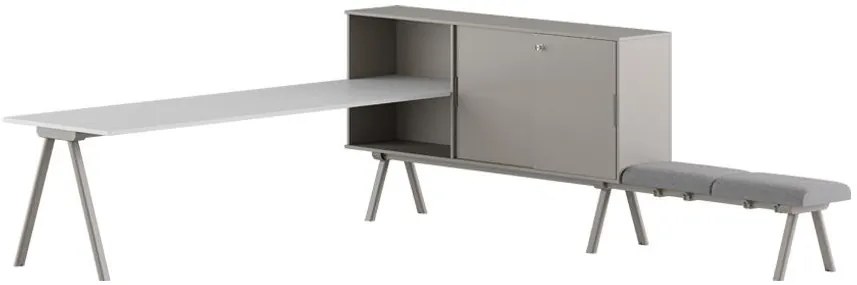 GABER - Sestava WORKSTATION 2027 SX s lavicí, 240 cm