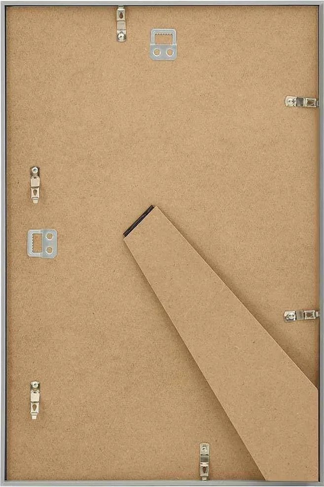 Fotorámečky koláž 5 ks na zeď nebo stůl stříbrné 70 x 90 cm MDF 332195