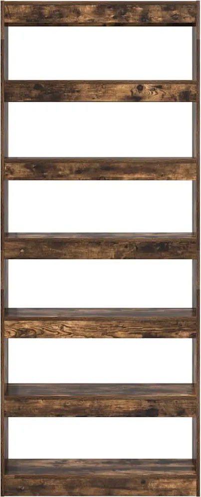 Knihovna 6 úrovní 80 x 30 x 198 cm Kompozitní dřevo Kouřový dub 3333920
