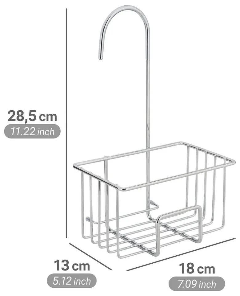 Závěsná koupelnová polička z nerezové oceli v leskle stříbrné barvě Milito – Wenko
