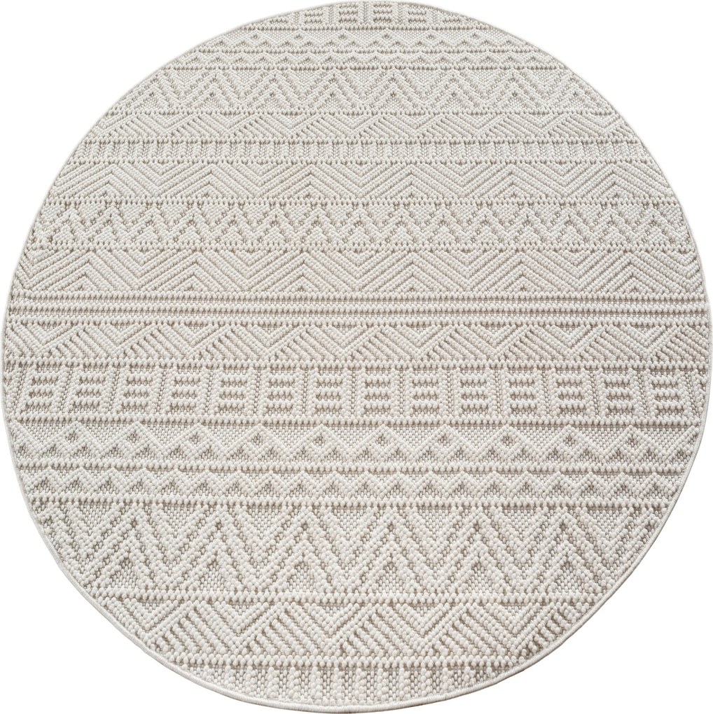 Ayyildiz, Kusový koberec Helix 2202 cream kruh, 80x80, béžová, chodba / předsíň