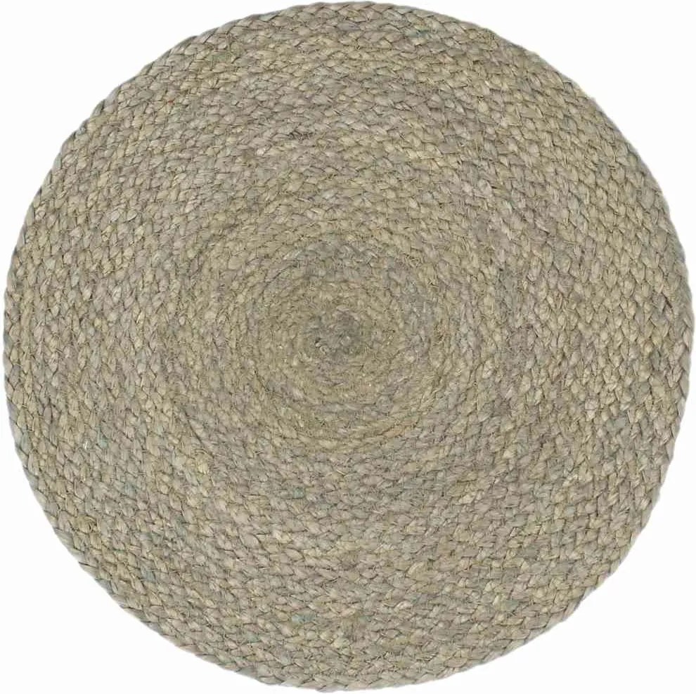 Prostírání 4 ks šedé 38 cm kulaté juta 133838