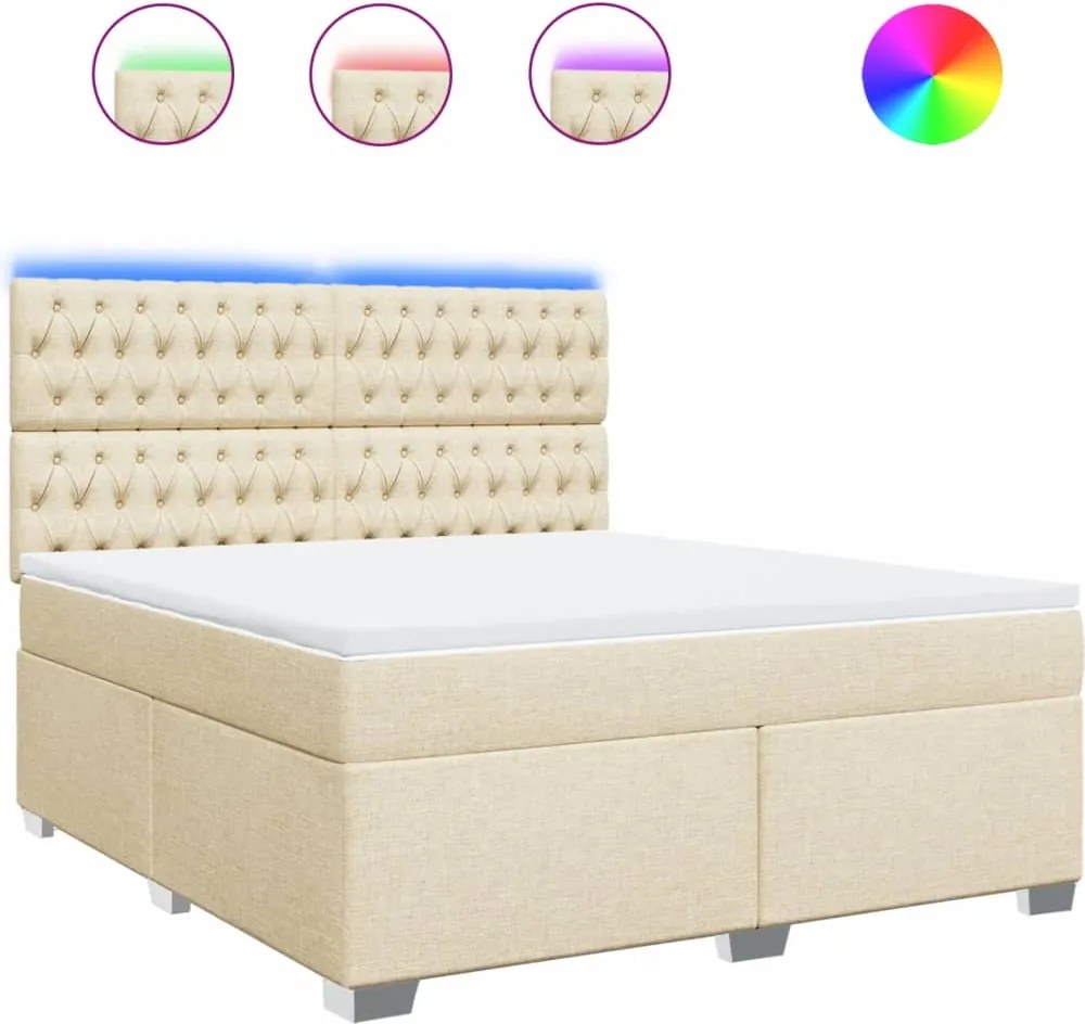 Box spring postel s matrací krémová 180x200 cm textil 3292879