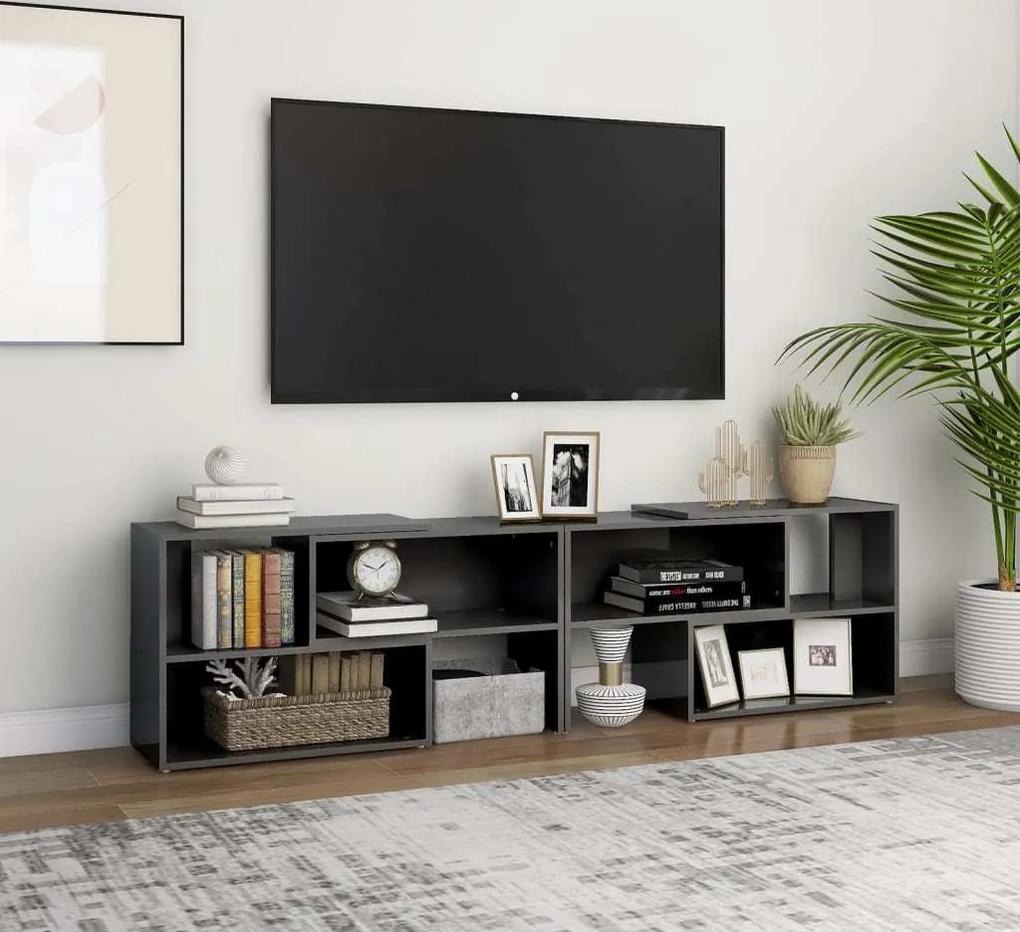 vidaXL TV skříňka betonově 149 x 30 x 52 cm dřevotříska [808360] Barva: šedá s vysokým leskem