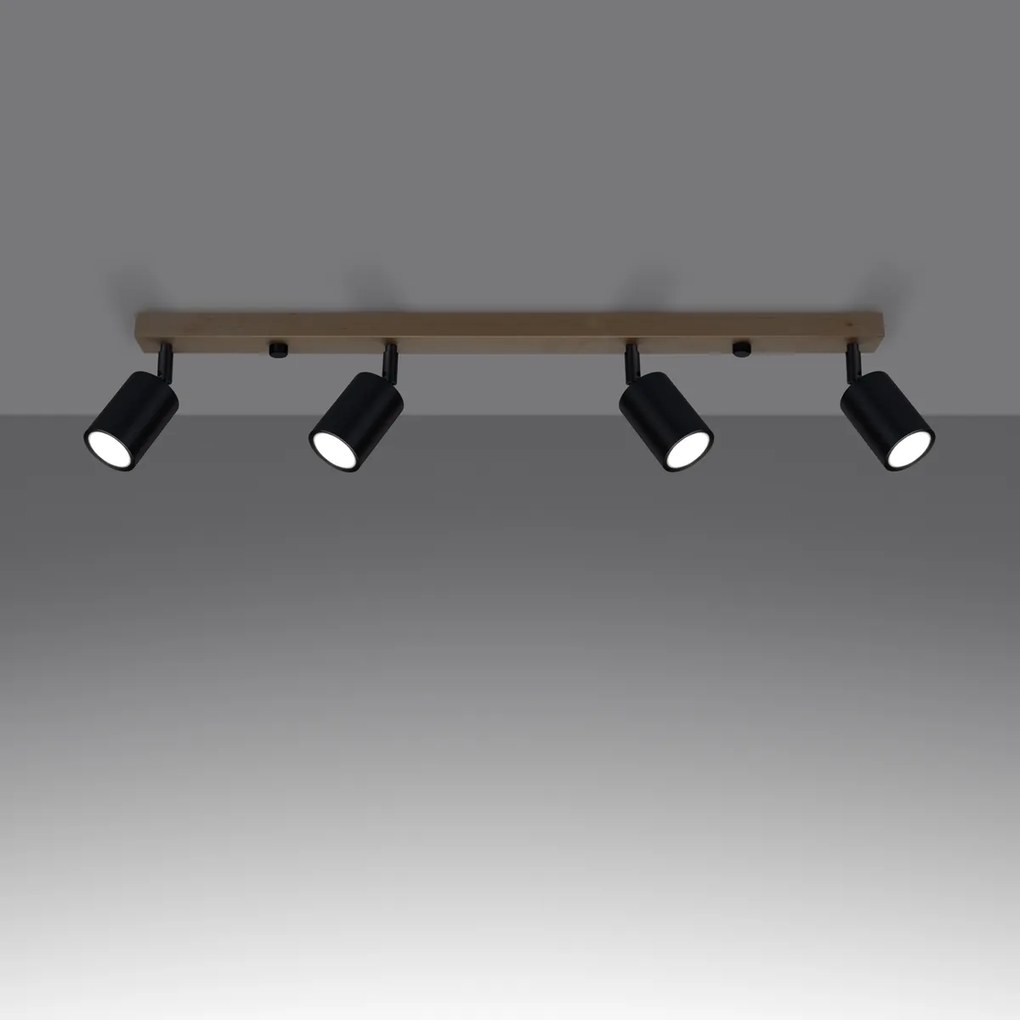 Sollux Lighting Stropní svítidlo VERDO 4 Černá