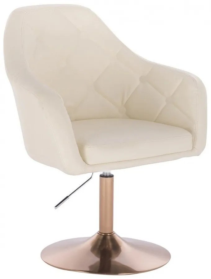 LuxuryForm DESIGN Křeslo ANDORA na zlatém talíři - krémové