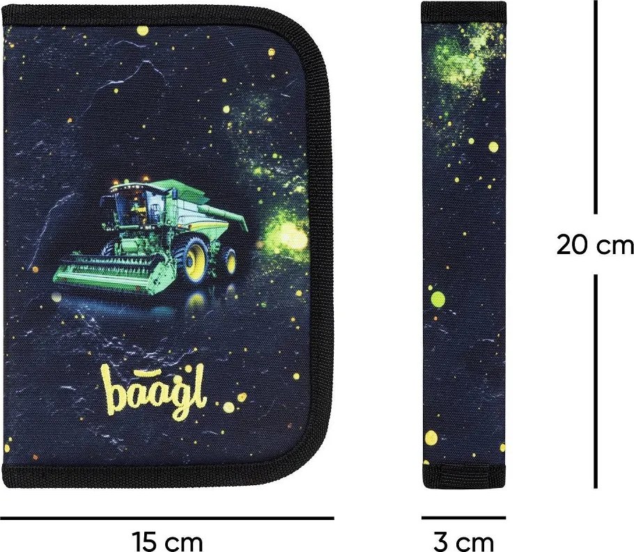 BAAGL - jednopatrový školní penál Traktor, 2 chlopně