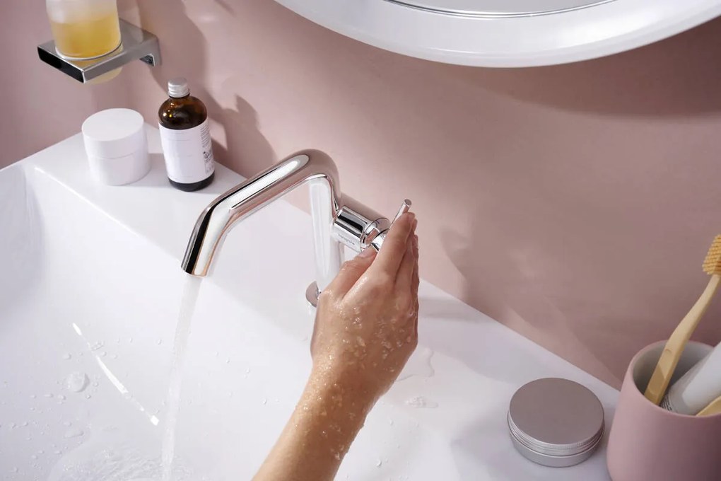 Hansgrohe Tecturis S, páková umyvadlová baterie 110 Fine CoolStart EcoSmart+ bez odtokové soupravy, chromová, HAN-73321000