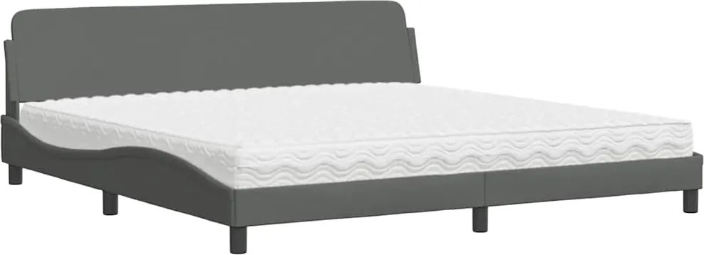 Postel s matrací Dover tmavě šedá 200 x 200 cm textil 3208465
