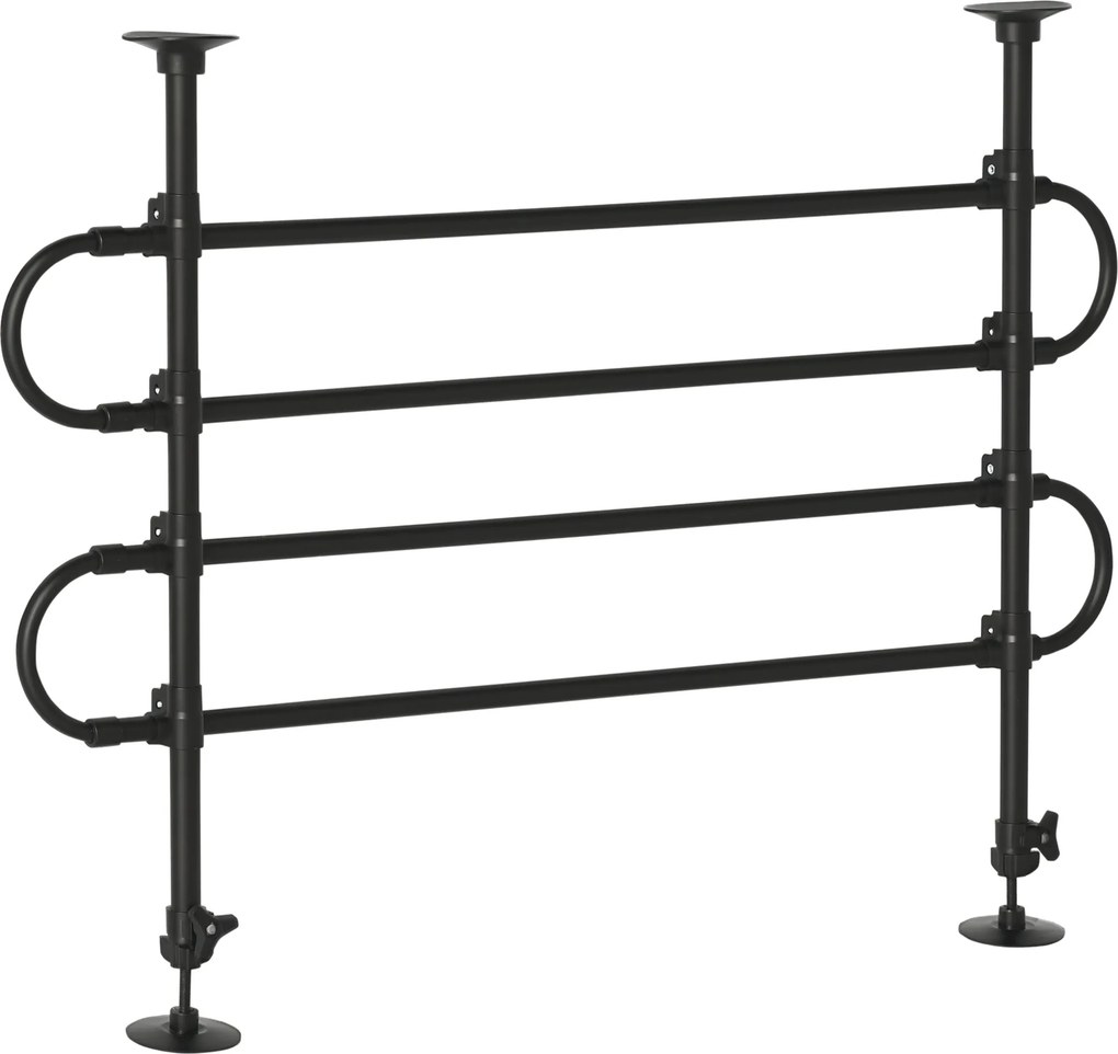 PawHut Nastavitelná Oddělovací Mřížka pro Psy Šířka a Výška 87-135 x 60-105 cm Univerzální Ocelová Ochranná Mříž pro Zavazadlový Prostor Černá | Aosom