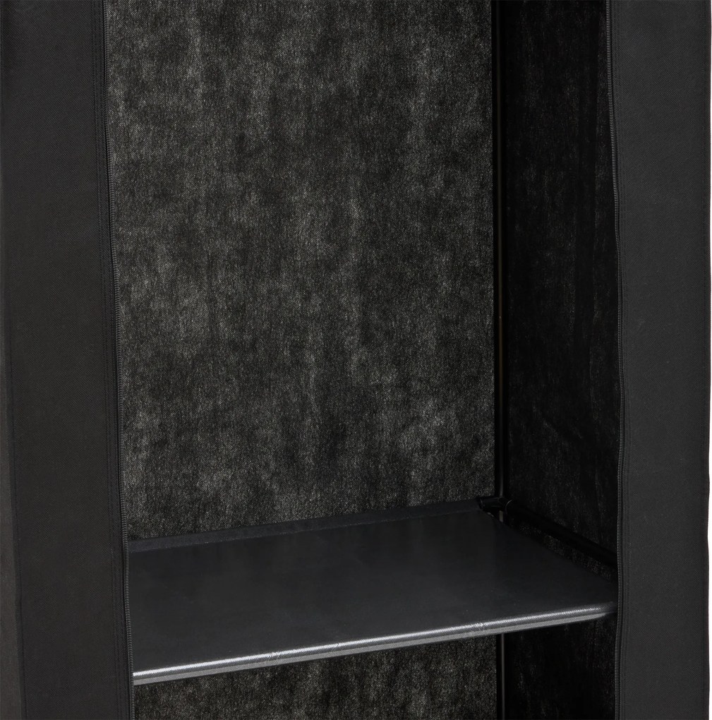 Textilní šatní skříň DRESSY, 70 x 45 x 165 cm - černý