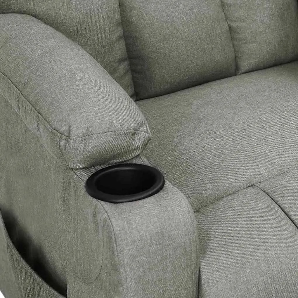 Polohovací křeslo světle šedé textil 339082