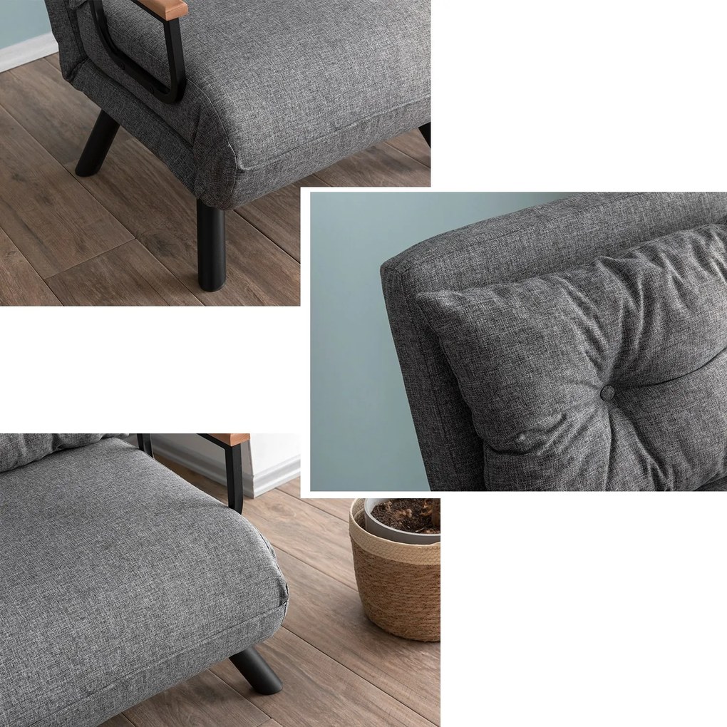 Atelier del Sofa 1-místná pohovka Sando Single - Light Grey, Světlá Šedá