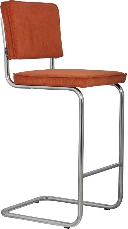 Barová židle ZUIVER RIDGE RIB, oranžová