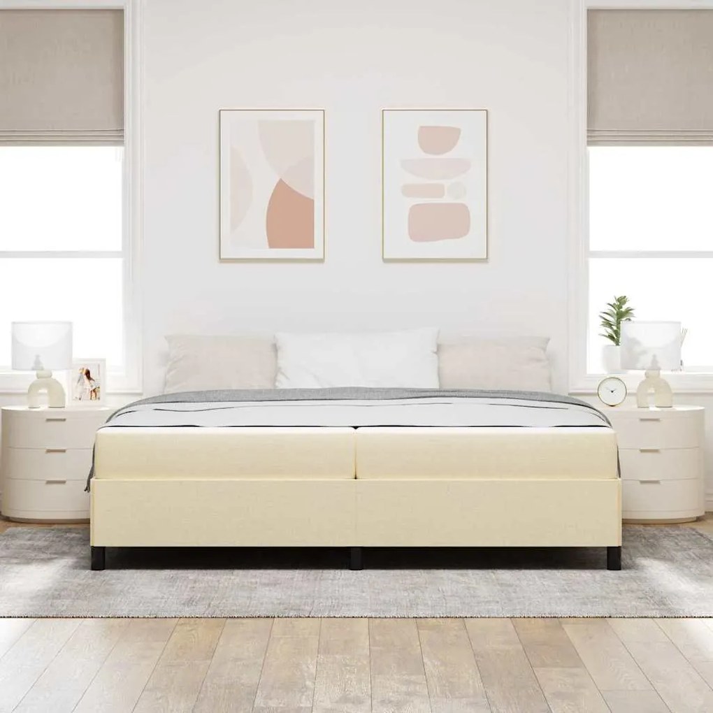 Postel s boxspringem Krémová 200 x 200 cm textil 3398890
