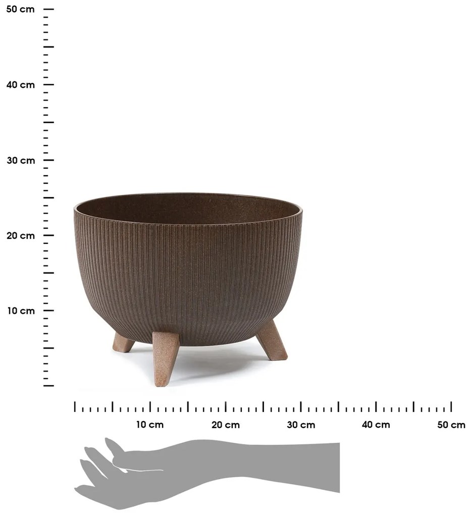 PLASTOVÝ KVĚTINÁČ ROSA LINEA ECO 18X29 CM HNĚDÁ