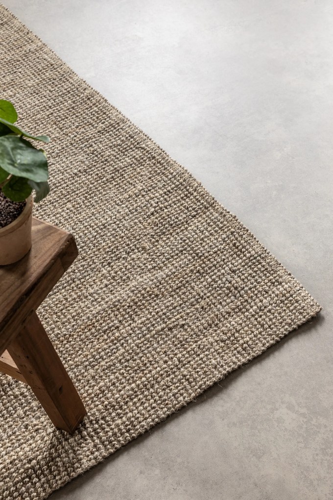 Hanse Home, Běhoun Bouclé Jute 105975 Grey Brown, 80x200, hnědá, chodba / předsíň