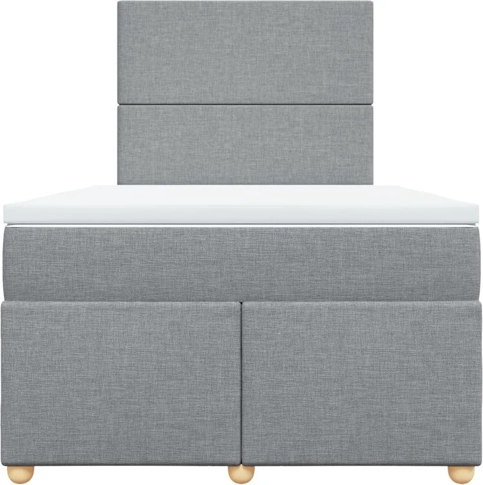 Box spring postel s matrací světle šedá 120x190 cm textil 3293512