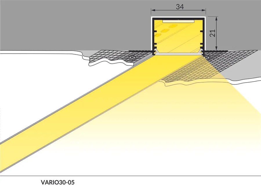 DANLUX LED profilové svítidlo přisazené/zavěšené/zapuštěné lineární 4m 13050lm Teplota světla: 3000K, Barva materiálu: černá, Typ montáže: Zapuštěná