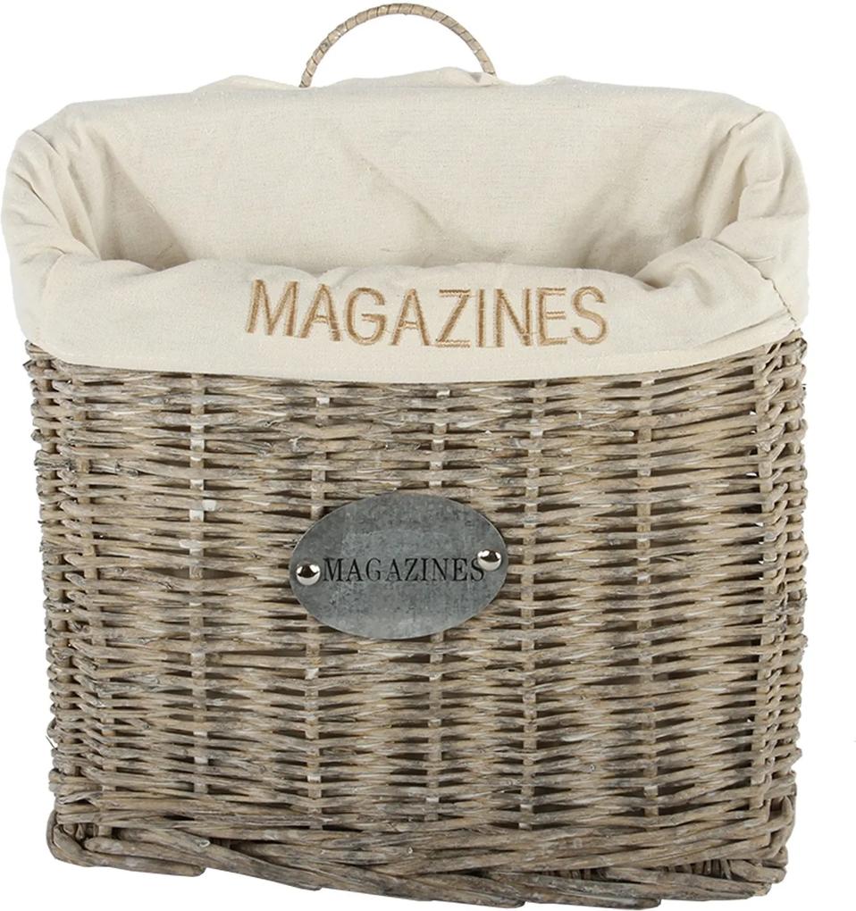 Přírodní proutěný závěsný košík na noviny a časopisy - 31*31*5 cm | BIANO