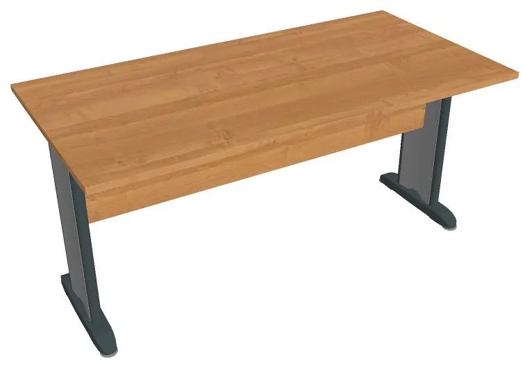 Stůl jednací rovný 160 cm - Hobis Cross CJ 1600 Dekor stolové desky: olše, Dekor lamino podnože: olše, Barva nohou: černá