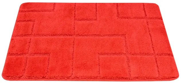 Koupelnový kobereček Inez Red červený / geometrie