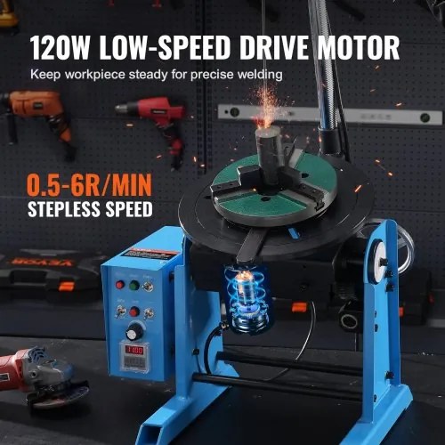 50 KG rotační svařovací polohovač 0-90° polohovací otočný stůl 0,5-6RPM