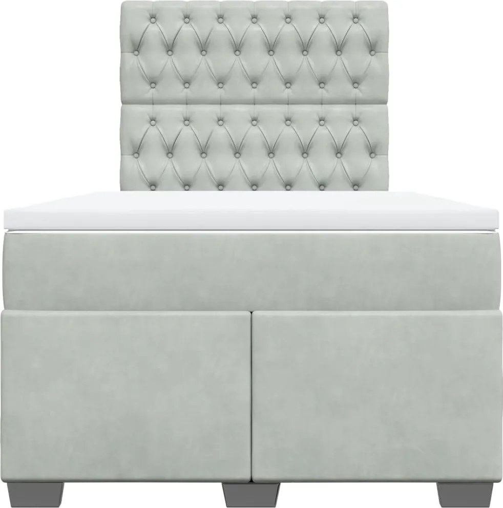 Box spring postel s matrací světle šedá 120 x 200 cm samet 3293188