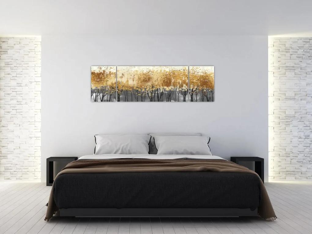 Obraz - Zlaté stromy (170x50 cm)