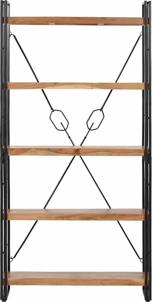 Knihovna s 5 policemi 90x30x180 cm masivní akáciové dřevo 286587