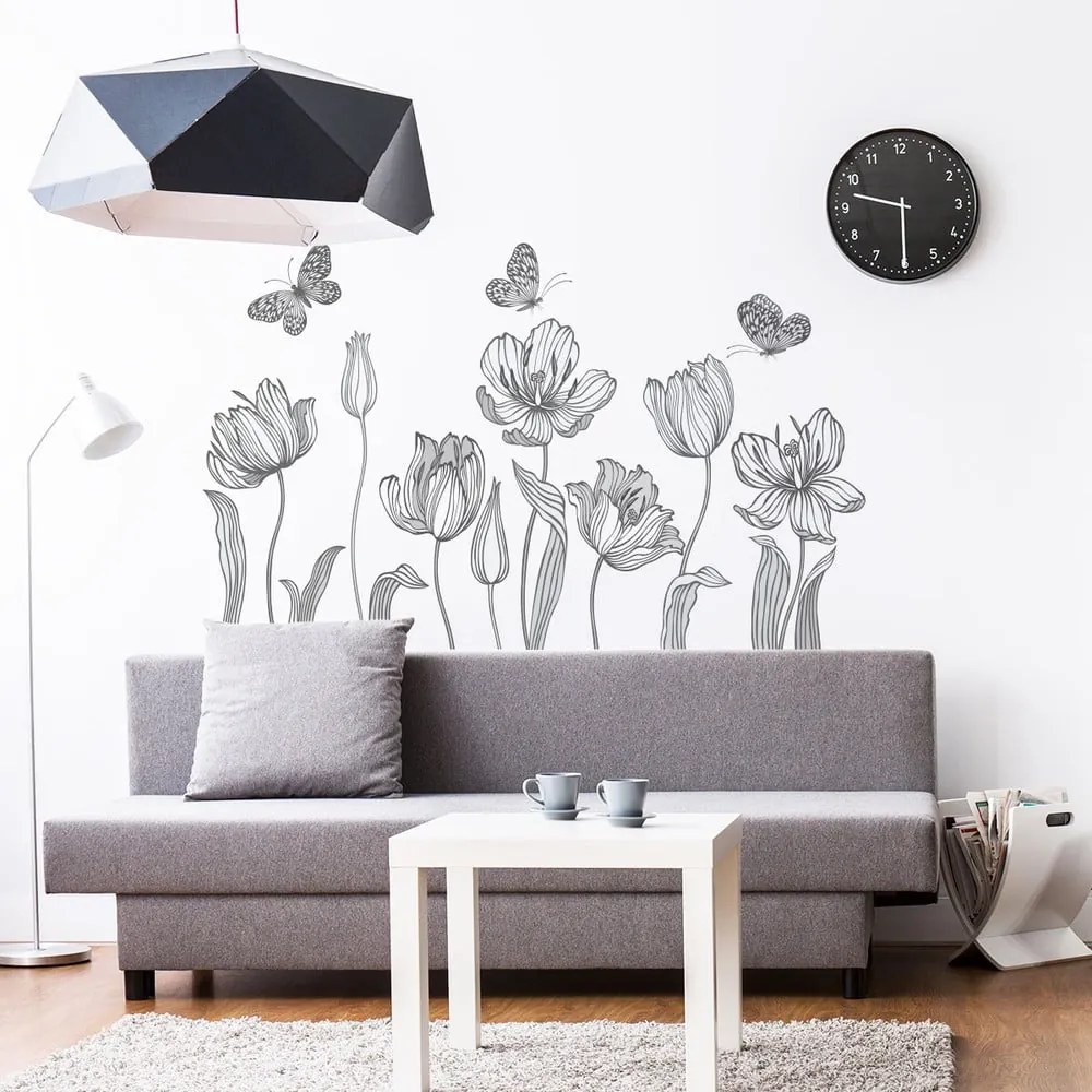 Sada samolepek na zeď Ambiance Bright Tulips