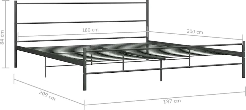 Rám postele šedý kov 180 x 200 cm 284684