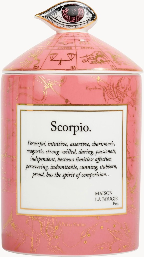 Ručně vyrobená vonná svíčka Scorpio (černý rybíz & bílé pižmo)