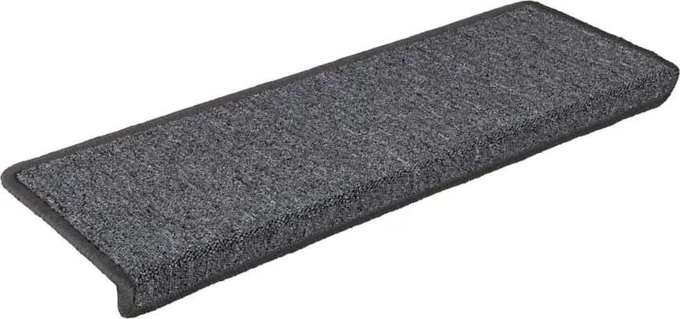 Schodové rohože 30 ks 65 x 21 x 4 cm tmavě šedé s obdélníkovým okrajem 3365777