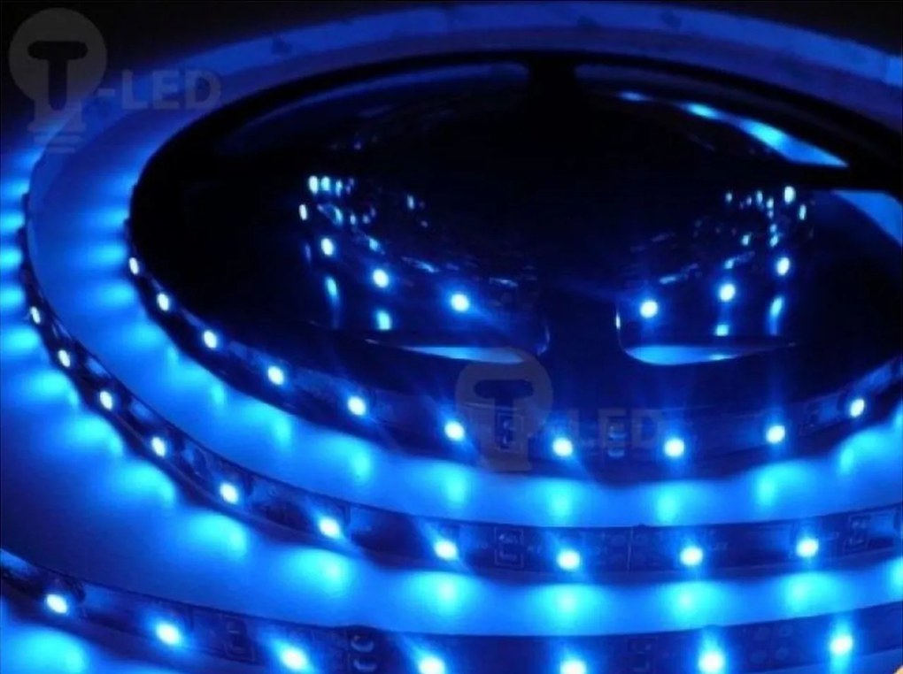 LED Solution LED pásek 12Wm 12V bez krytí IP20 5 metrů + adaptér 72W + manuální stmívač Barva světla Modrá