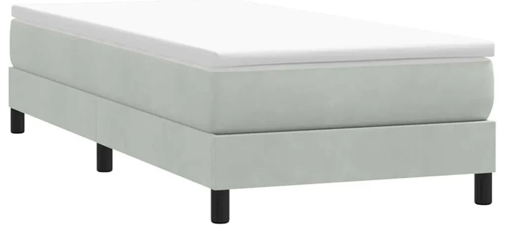 Postel Box Spring bez matrace světle šedá 90x210 cm samet 3315807