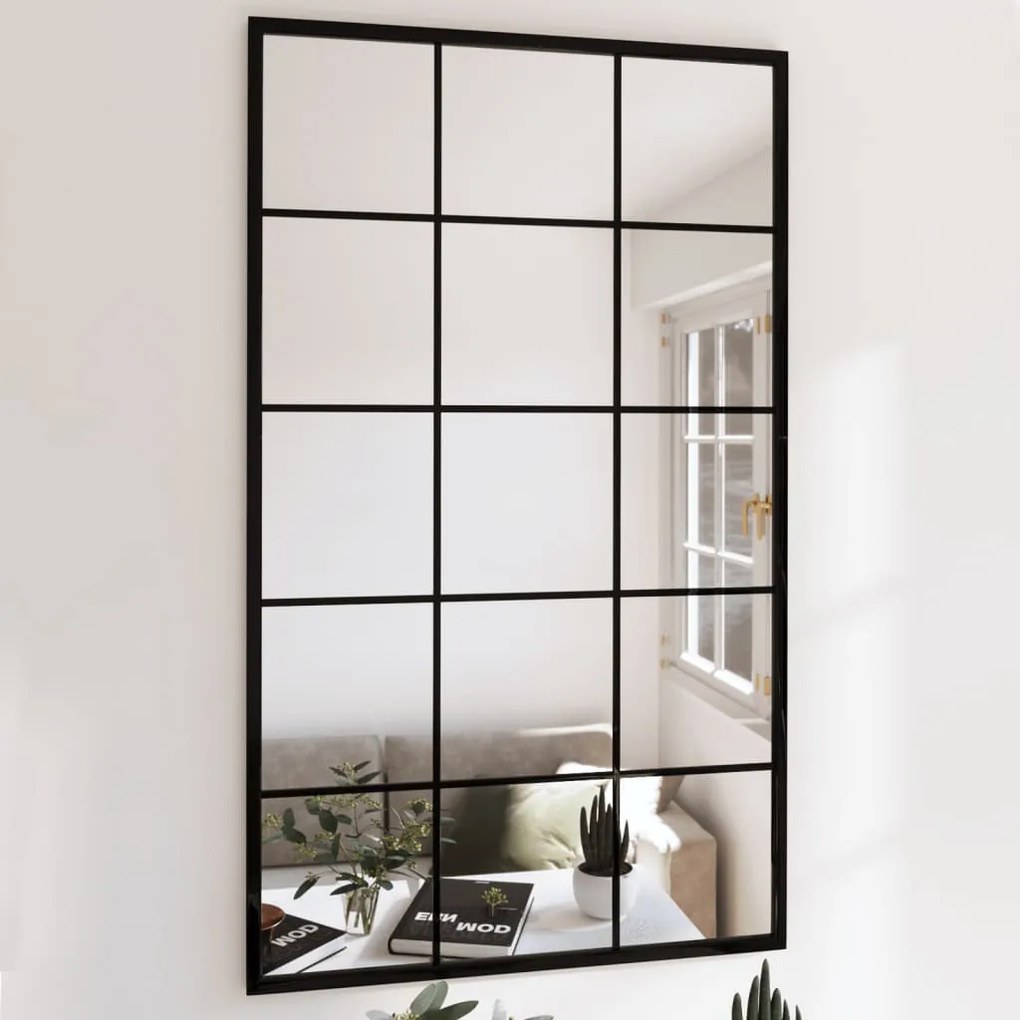 Nástěnná zrcadla 3 ks černá 100 x 60 cm kov 3189036