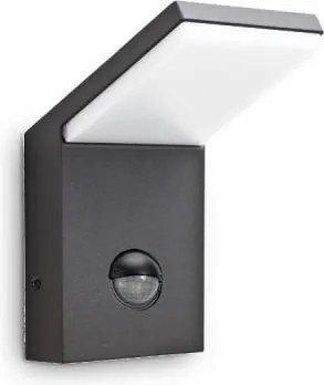 ILUX 221519 LED Venkovní nástěnné svítidlo STYLE AP venkovní nástěnné LED svítidlo se senzorem 9,5W 1150lm 4000K IP54, antracitové - IDEALLUX