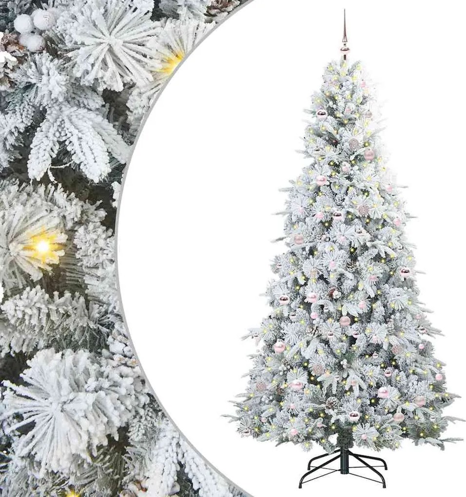 Umělý Skládací Vánoční Strom s stojanem Bílá 240 cm PE a PVC 3397512