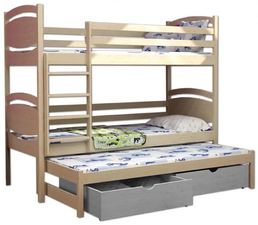 Patrová postel MASIV-V 003 90x200 cm  borovice masiv