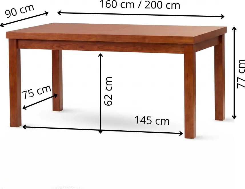 Rozkládací jídelní stůl MULTI | třešeň | 160x90 cm + 40 cm | VYROBENO v ČR