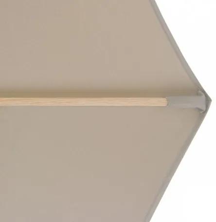 Slunečník s klikou s ultra uv ochranou Doppler ALU WOOD 3,5 m - přírodní (slonovinová kost)