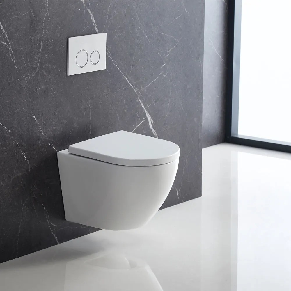 Mereo Mereo, WC závěsné kapotované, tiché splachování, RIMLESS, 495x360x370, keramické, vč. sedátka CSS115SN, VSD82T2