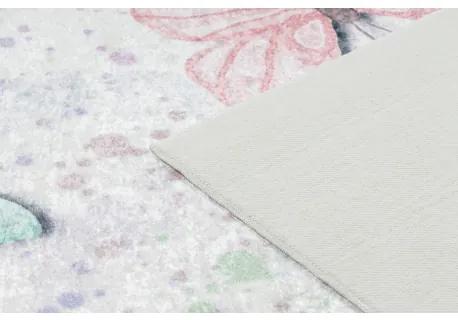Dywany Luszczow Dětský kusový koberec BAMBINO 1610 pratelný Motýli, protiskluz, krém Rozměr koberce: 140 x 190 cm