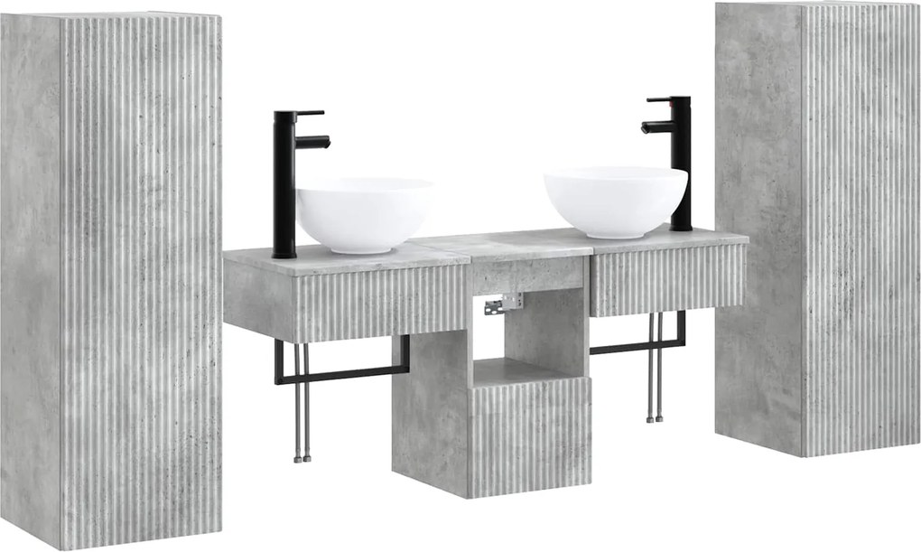 Sada koupelnového nábytku 5 ks Betonově šedá 33 x 34,5 x 100 cm 3405966