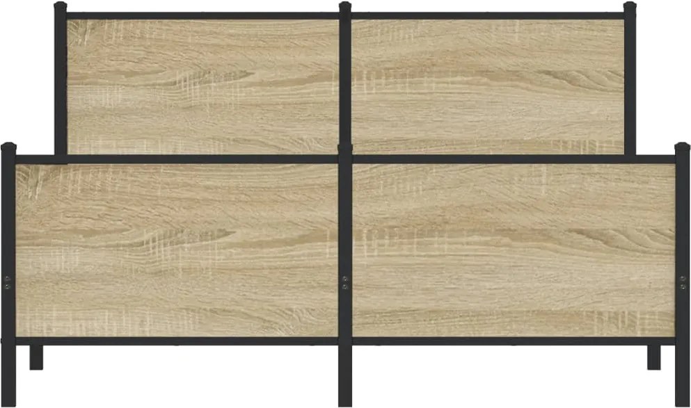 Kovový rám postele bez matrace dub sonoma 160 x 200 cm 3301363