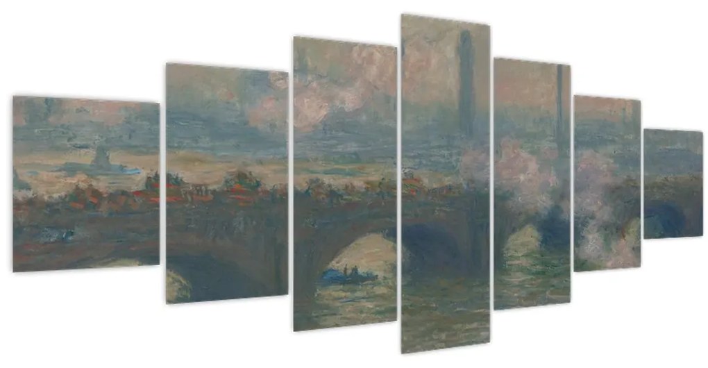 Obraz - Claude Monet, Waterloo Bridge, Gray Day, reprodukce (210x100 cm)