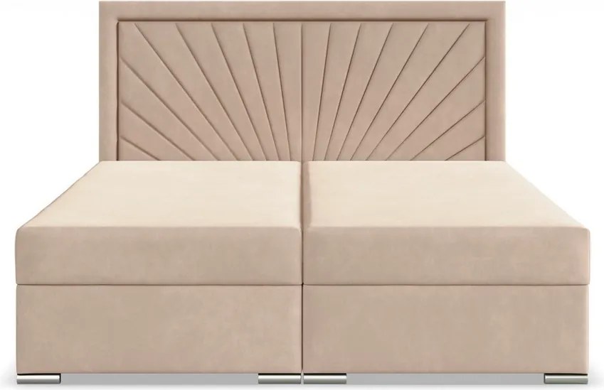 AGroup Kontinentální čalouněná postel VICENZA (160 x 200 cm) Barva látky Trinity: Šedá (Trinity 2314)